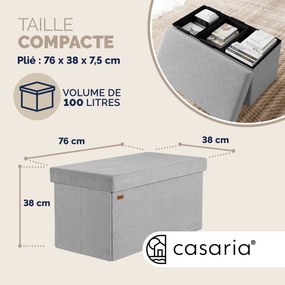 Lavice s úložným prostorem šedý manšestr 76x38x38cm MDF skládací