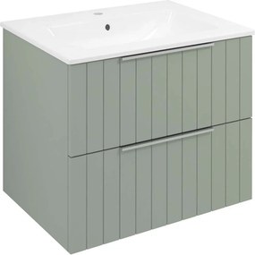 Sapho Cirasa - Umyvadlová skříňka Strip 59x52x46 cm, 2x zásuvka, verde CR611-4444S
