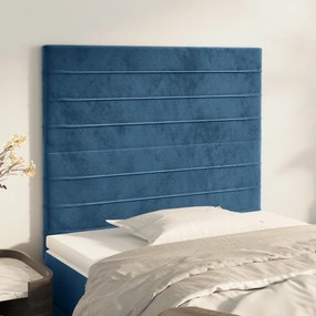 Čelo postele tmavě modré 90x5x118/128 cm sametové 3116512