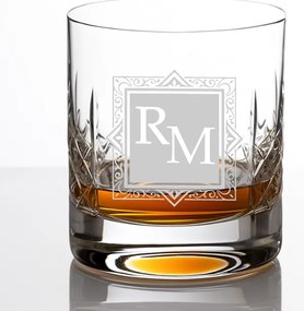 Dekorant Luxusní ručně broušená sklenice na whisky s monogramem Mayfair 310 ml 1KS