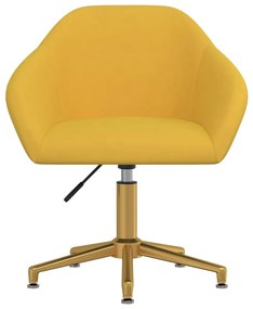 vidaXL Otočná jídelní židle žlutá samet