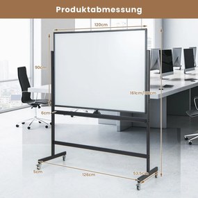 Costway Oboustranná mobilní tabule s mřížkovým vzorem a stojanem a – černý