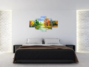 Obraz -  Malba krajiny (125x70 cm)
