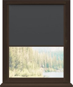 Dekodum Termoizolační roleta v hnědé kazetě, barva látky Graphite Silver Šířka (cm): 83, Výška (cm): Balkonová (do 200 cm), Strana mechanismu: Levá
