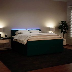 Box spring postel s matrací tmavě zelená 180x200 cm samet 3290115