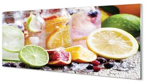 akrylový obraz Sklenice ovocný koktejl ledu 120x60 cm