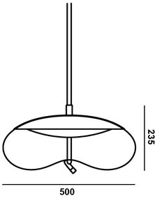 Brokis PC1017 Knot Disco, závěsné svítidlo, šedé kouřové sklo - měď, 14W LED 2700K stmívatelné, prům.50cm