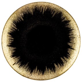 Černo zlatý skleněný skleněný talíř 137303