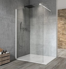 Sapho, VARIO WHITE jednodílná sprchová zástěna pro instalaci ke zdi, čiré sklo, 800 mm, GX1280GX1015