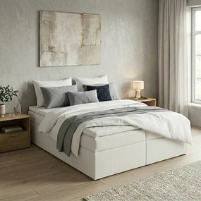 Eka Kontinentální čalouněná postel Classic - Cassablanca Bílá (140x200 cm)