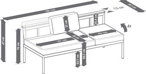 Tchibo - Zahradní lavice 2 v 1 – lehátko »Elin« - barva: černá
