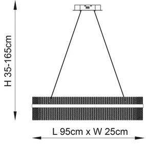 Endon 104082 - LED Stmívatelný lustr na lanku ADRIEL LED/47W/230V 3000K zlatá