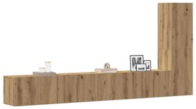 Sada 3 kusů nástěnné TV skříňka dub artisan kompozitní dřevo 3329198