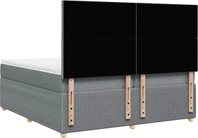 Box spring postel s matrací světle šedá 200 x 200 cm textil 3292163