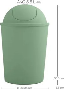MSV AKO výklopný koš 5.5 L bazalkově zelený / plast