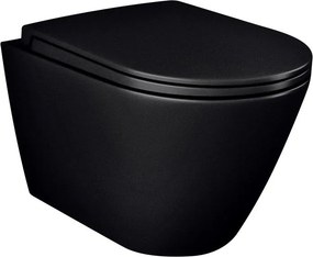 RAK Ceramics Feeling Závěsné WC Black, 34 × 36 × 52 cm, bez splachovacího kruhu