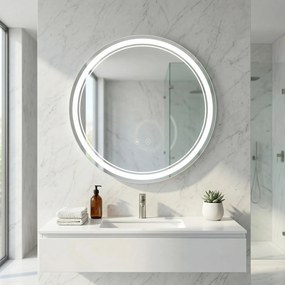 Tutumi Zrcadlo ⌀90 cm s vyhříváním a regulovatelným LED osvětlením HOM-00206