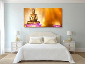Obraz socha Budhy na lotosovém květu Varianta: 100x50