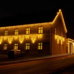 Easy Fix venkovní LED rampouchy, světelné krápníky, 300 × 90 cm, teple bílá s FLASH, 174 diod, bílý kabel, IP67, prodlužovací