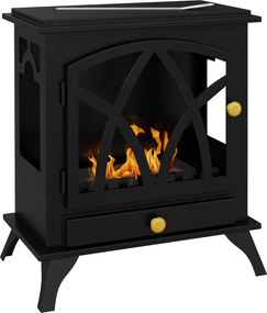 HOMCOM Volně stojící bioetanolová krb s 1,2L hořákem a 3hodinovou dobou, ocelový bio krb s pokrytím 25㎡, 45x28x54cm, černý | Aosom