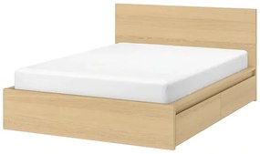 IKEA MALM Rám postele 4 zásuvky dub Luroy 180x200cm