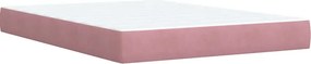 Box spring postel s matrací růžová 160x200 cm samet 3287793
