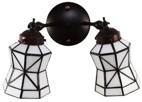 Nástěnná lampa Tiffany s bílými stínidly Cecilius – 30x23x23 cm