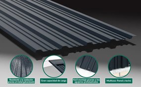 Gardebruk Trapézový plech sada 12 ks šedý 129 × 46 cm perforované 7m²