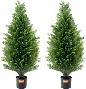 2 Kusů 0,9 m Umělý cedr Topiary Strom Umělá rostlina UV Dekor vnitřní/venkovní