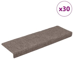 Schodové rohože samolepicí 30 ks 65 x 21 x 4 cm béžové s obdélníkovým okrajem 3365700
