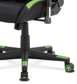 Kancelářská židle, houpací mech., černá + zelená látka, plastový kříž - KA-F02 GRN