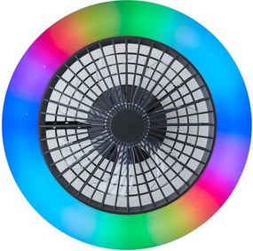 Brilliant G60020/06  Stmívatelné LED svítidlo SALERNO ČERNÉ &amp; reverzn VENTILÁTOR + funkce LED