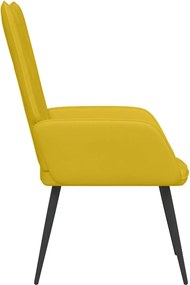 Relaxační křeslo hořčicově žluté samet 327684