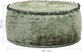 Kulatý taburet samet 40 x 20 cm zelený 287567