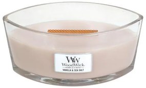 WoodWick Vonná svíčka WoodWick - Vanilka a mořská sůl 454gr, béžová barva, sklo, vosk