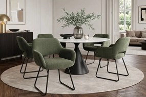 Designová jídelní židle Derrick zelený manšestr