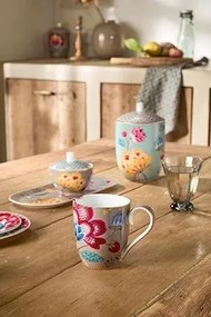 Pip Studio Blooming Tales hrnek XL 440 ml, khaki (Květinový XL hrnek)