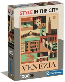 Clementoni - Puzzle 1000 Style in the city Benátky Compact box
