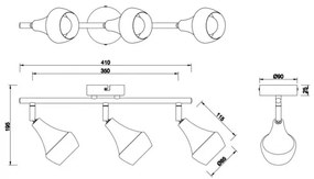Trio - Bodové svítidlo TRUMPET 3xE14/40W/230V