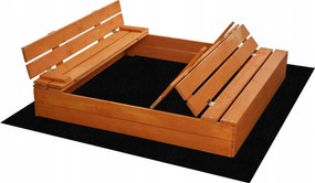 SAND TROPIC Dřevěné pískoviště s lavičkami a příslušenstvím 120x120cm (impregnované)