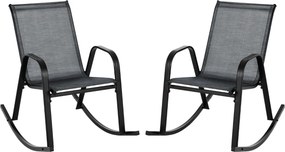 Costway Sada 2 houpacích křesel s prodyšným látkovým sedákem Ergonomická – černý