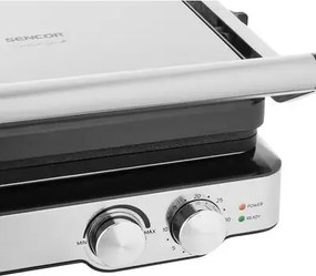 SENCOR SBG 4010SS stříbrná / Kontaktní gril / 2000 W / Regulace teplot