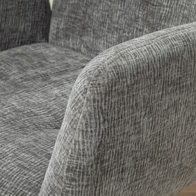 HOMCOM Křeslo otočné lounge křeslo s područkami, vzhled vlněného plátna, moderní čalouněné křeslo s prošíváním knoflíků, ocelové nohy, do obývacího p…