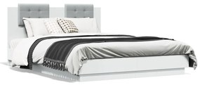 Rám postele s čelem a LED osvětlením bílý 140x200 cm,  3210010