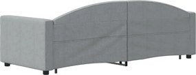 Válenda s přistýlkou a zásuvkami světle šedá 80 x 200 cm textil 3197219