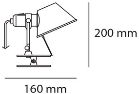 Artemide A010810 Tolomeo Micro pinza, červená lampa s klipem, 1x46W E14, 20 cm