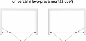 BETA LINE Chrom 150 Grape Sprchové dveře dvoukřídlé s pevnou stěnou v rovině (100+50)