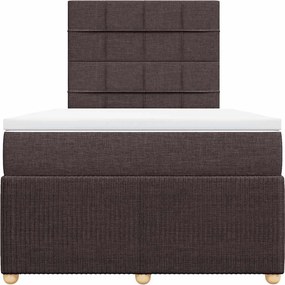 Box spring postel s matrací tmavě hnědá 120x200 cm textil 3294326