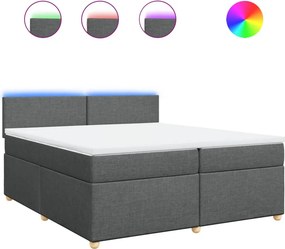 Box spring postel s matrací tmavě šedá 200x200 cm textil 3289081