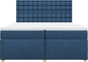 Box spring postel s matrací modrá 200x200 cm textil 3291407